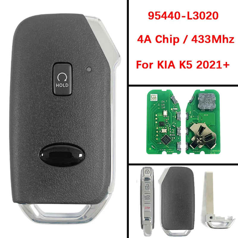 CN051291 Aftermarket Smart Key Fob 433MHZ 4A Chip FCC 95440-L3020 ...
