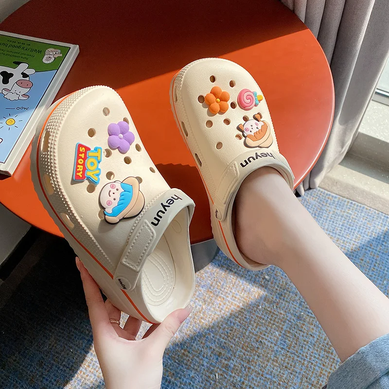 Fashion Charms Girl's Clogs Shoes Outdoor Women Slippers Thick Sole ...