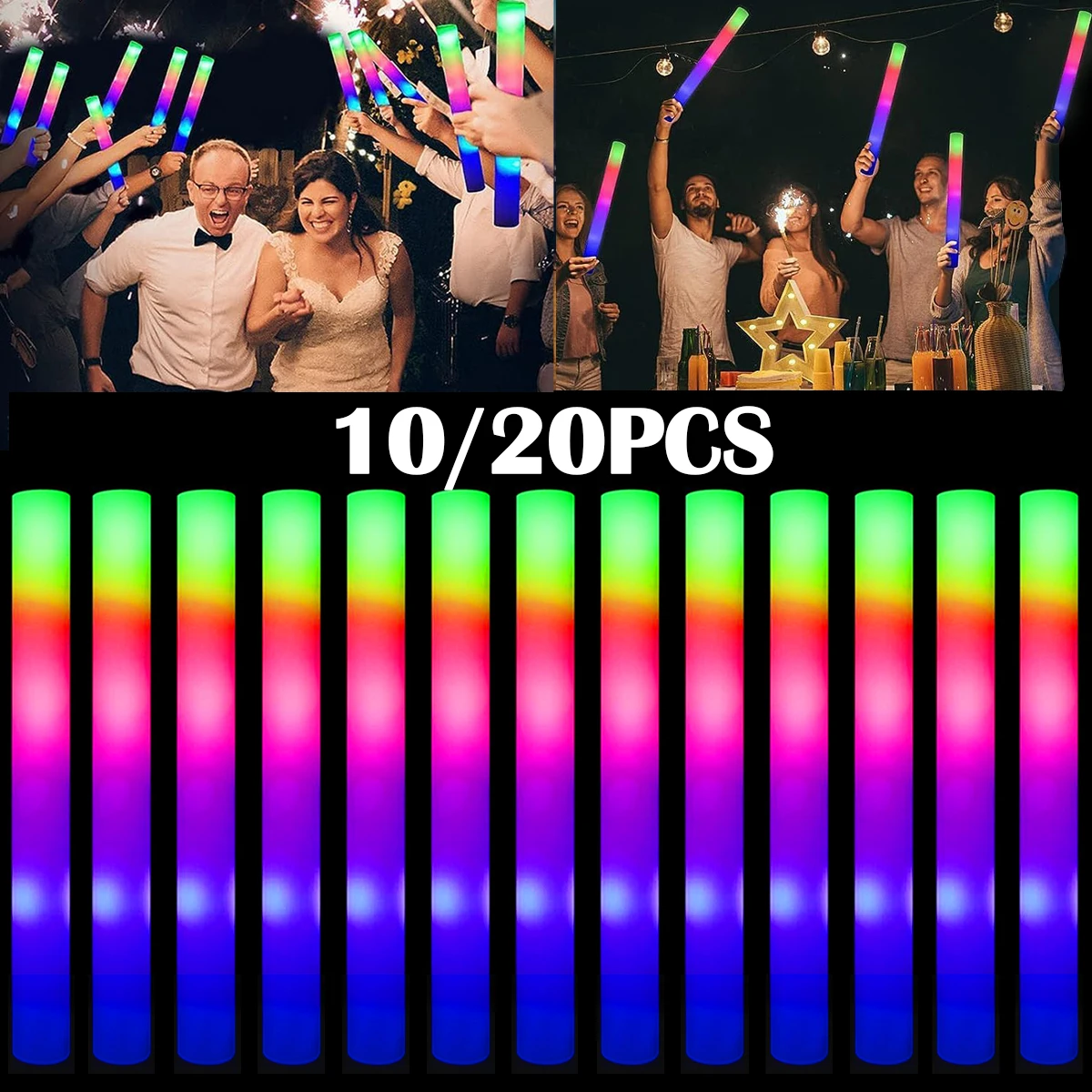 Palos-luminosos-Led-para-fiesta-Rave-barra-luminosa-de-espuma-Rgb ...