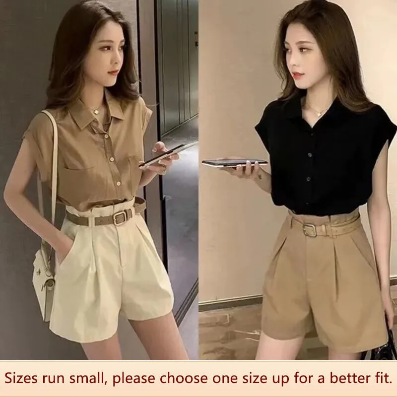 Short-Sleeve-Set-Women-Summer-Casual-Shorts-Fashionable-Two-piece-Set ...