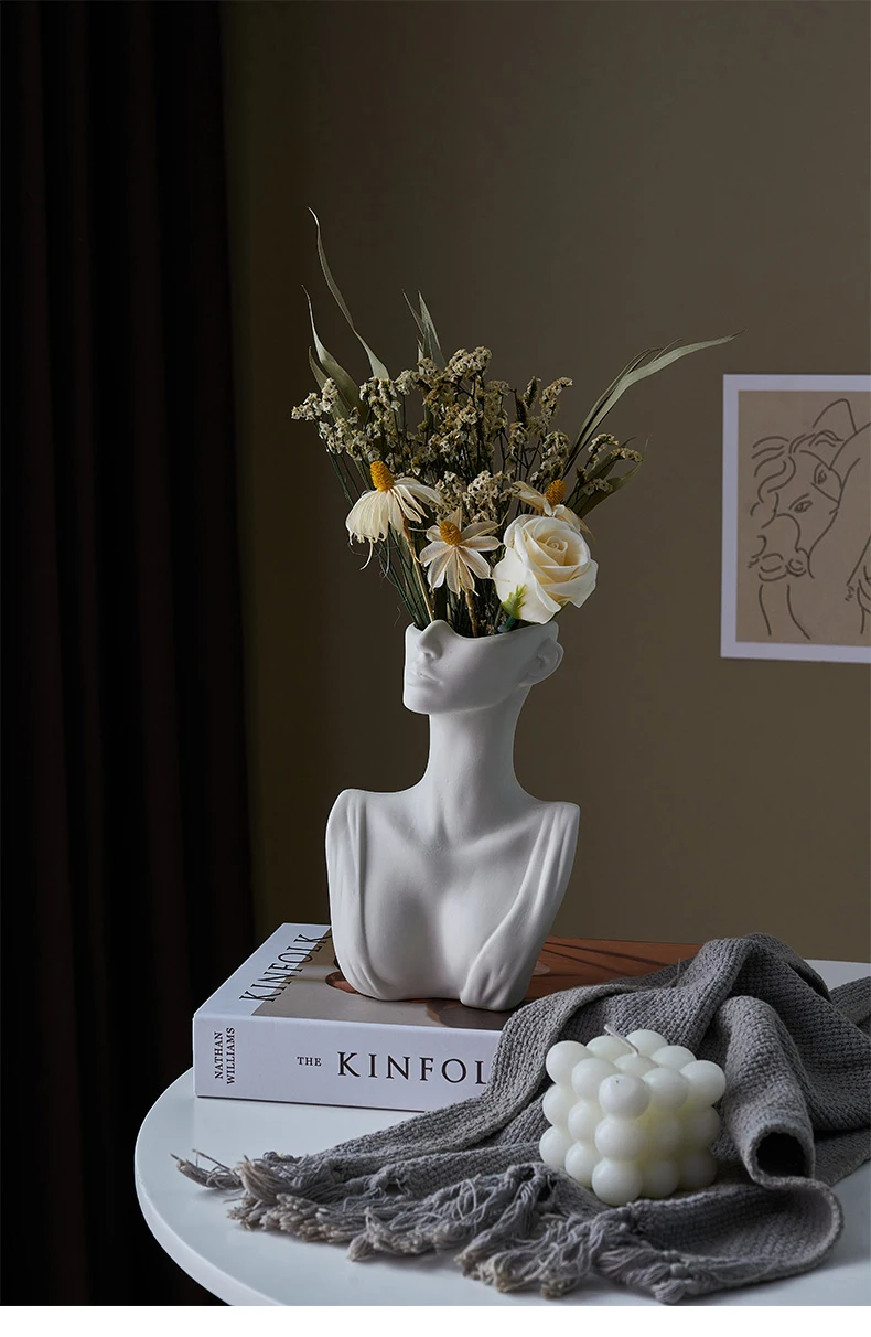 VASE,A Style Vase--Statue de Vase à fleurs, Figure abstraite, Pots de ...