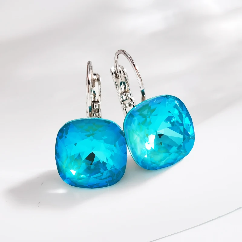 Square Hanging Earring made with Crystals from Austria for Women Party ...
