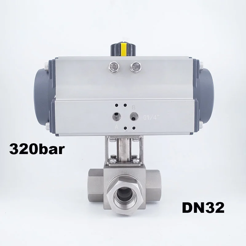 DN32 32Mpa 300bar 320bar zawór kulowy wysokiego ciśnienia 3 Way ze ...