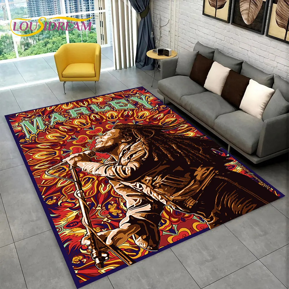 Bob Marley Reggae Music Maple Leaf Jamaican Area Rug,Carpet Rug for ...