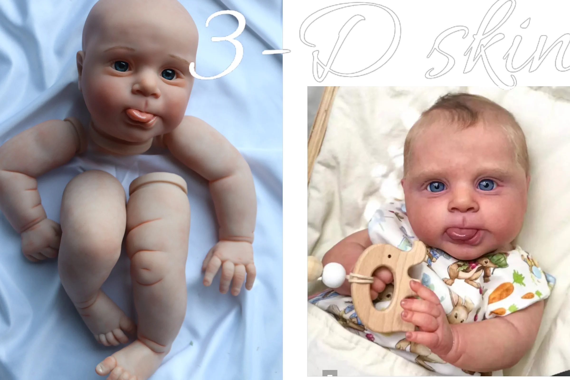 FBBD-21inch-Reborn-Baby-Sebby-3-D-Skin-Painting-Unassembled-Painted ...