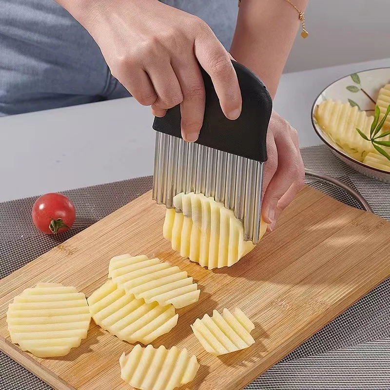 Stainless-Steel-Potato-Chip-Slicer-Dough-Vegetable-Fruit-Crinkle-Wavy ...