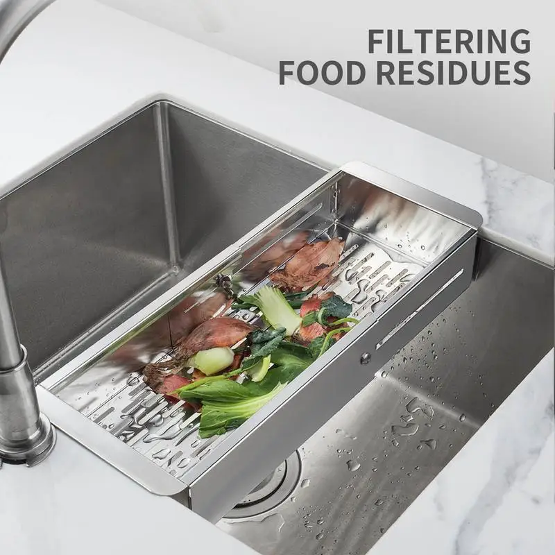 Stainless-Steel-Collapsible-Colander-Over-the-Sink-Drain-Strainer ...