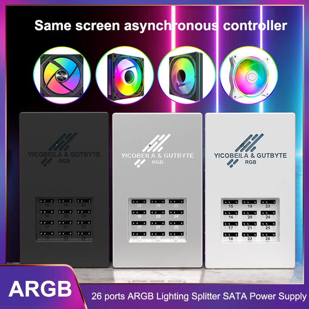 RGB-LED-Light-Controller-26-Ports-Cable-5V-3PIN-ARGB-Adapter-PC ...
