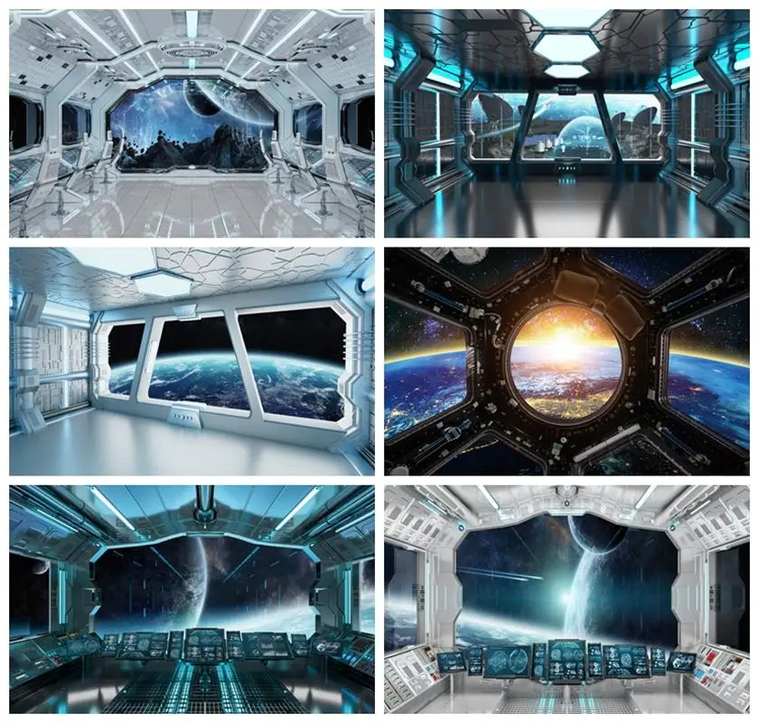 Laeacco-Birthday-Backdrops-Universe-Space-Capsule-Spaceship-Astronaut ...