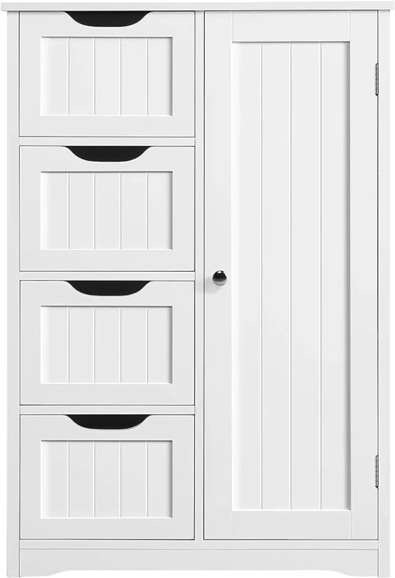 Side-Storage-Organizer-with-4-Drawers-and-1-Cupboard-Freestanding ...