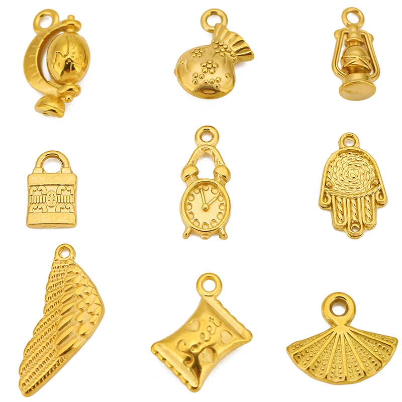 3pcs Stainless Steel Candy Bag Oil Lamp Globe Clock Charms Pendants for ...