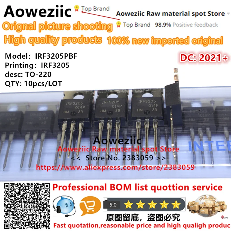 Aoweziic 2020+ 10pcs 100% New Imported Original Irf3205 Irf3205pbf To ...