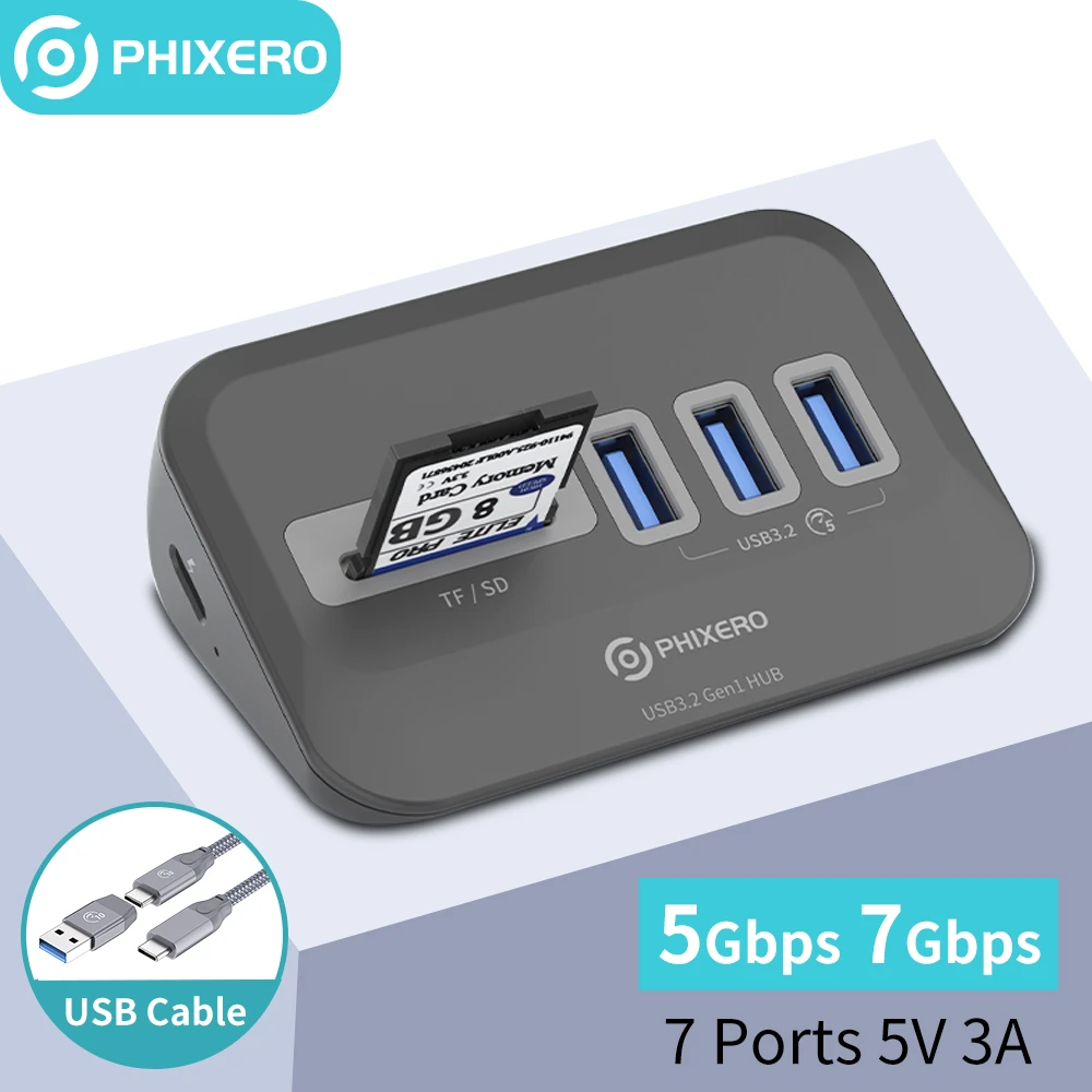 Phixero Usb 3.2 Docking Station Hub Type C Usb 3.0 Adapter ...