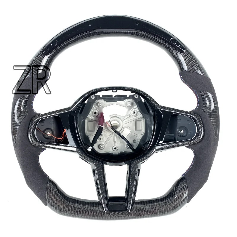 Car Interior Accessories LED Display Carbon Fiber Steering Wheel For ...