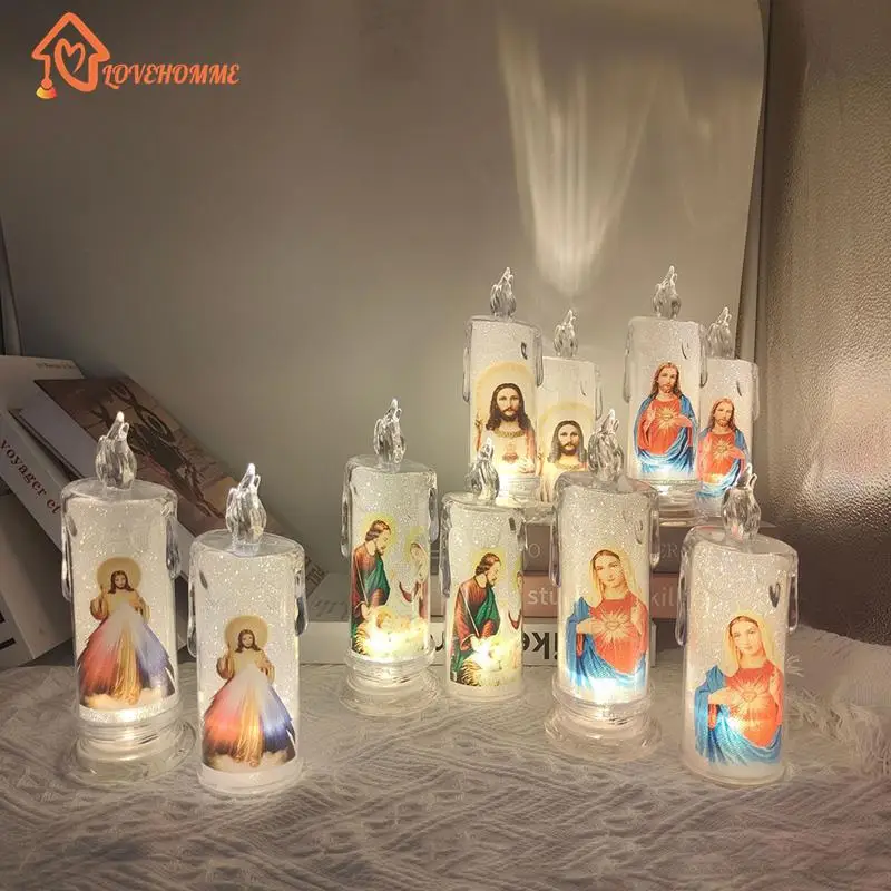 Jesus-Virgin-Christ-Candle-Lamp-Romantic-Tea-Light-Electronic-Flameless ...