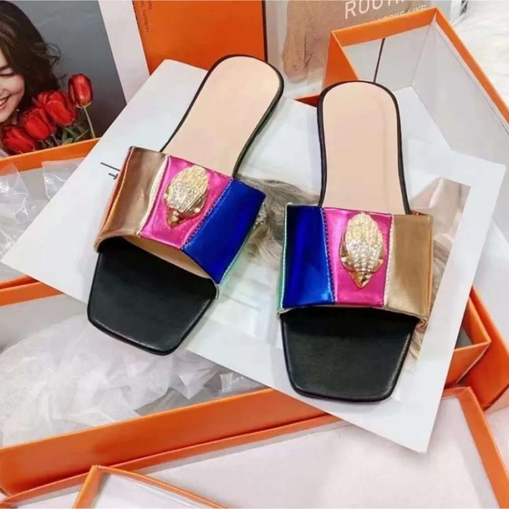 Large Size Couples Flat Bottom Slippers Women Spring Summer New ...
