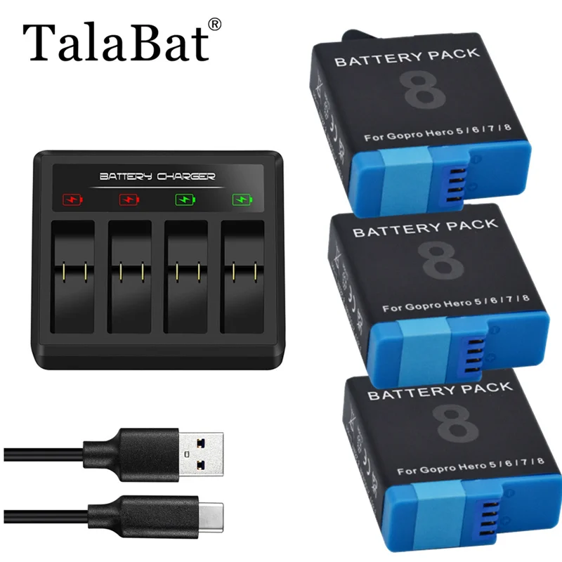 1800mAh-Battery-Or-Charger-Rechargeable-Li-ion-for-GoPro-Hero-8-7-6 ...