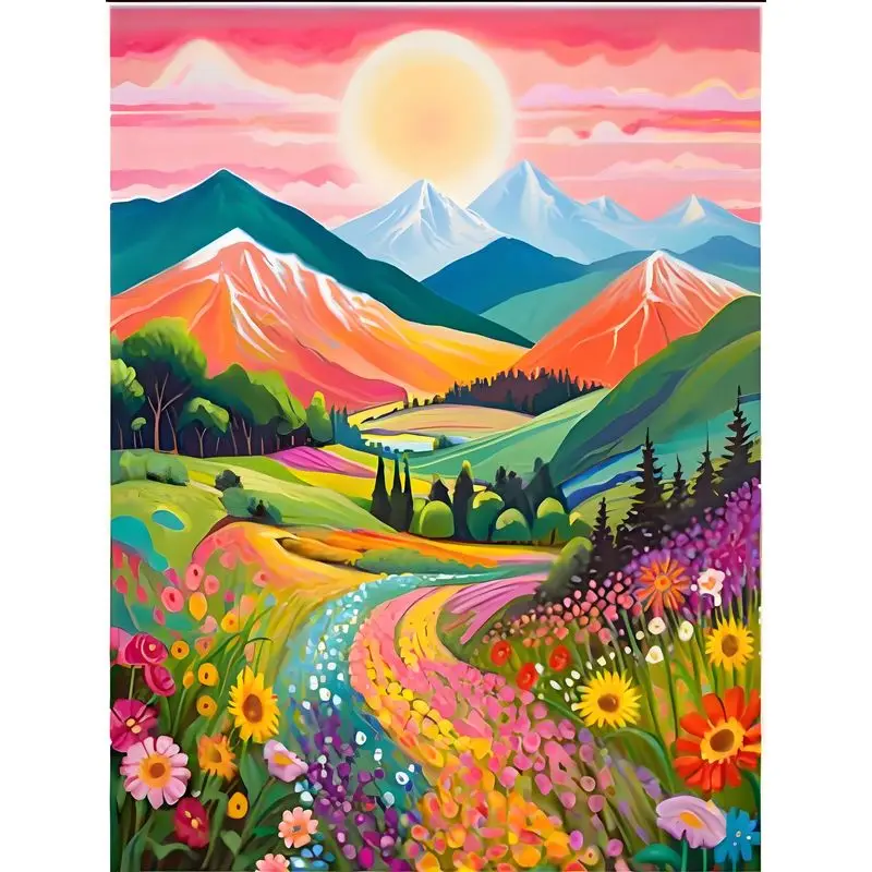 GATYZTORY DIY oil Painting By Numbers Kit scenery acrylic paint by ...