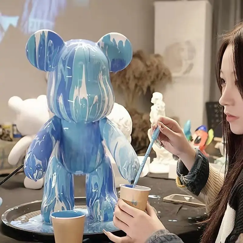 Fluid Bear set Handmade Diy Graffiti Bearbrick Statue Manual Parent ...