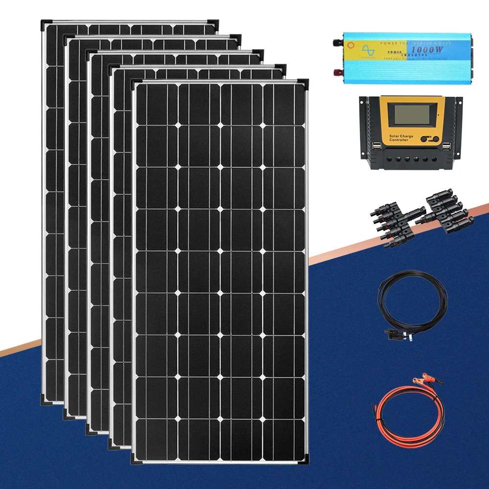 Solar-panel-kit-System-600W-110V-220v-Photovoltaic-panel-1000W-inverter ...