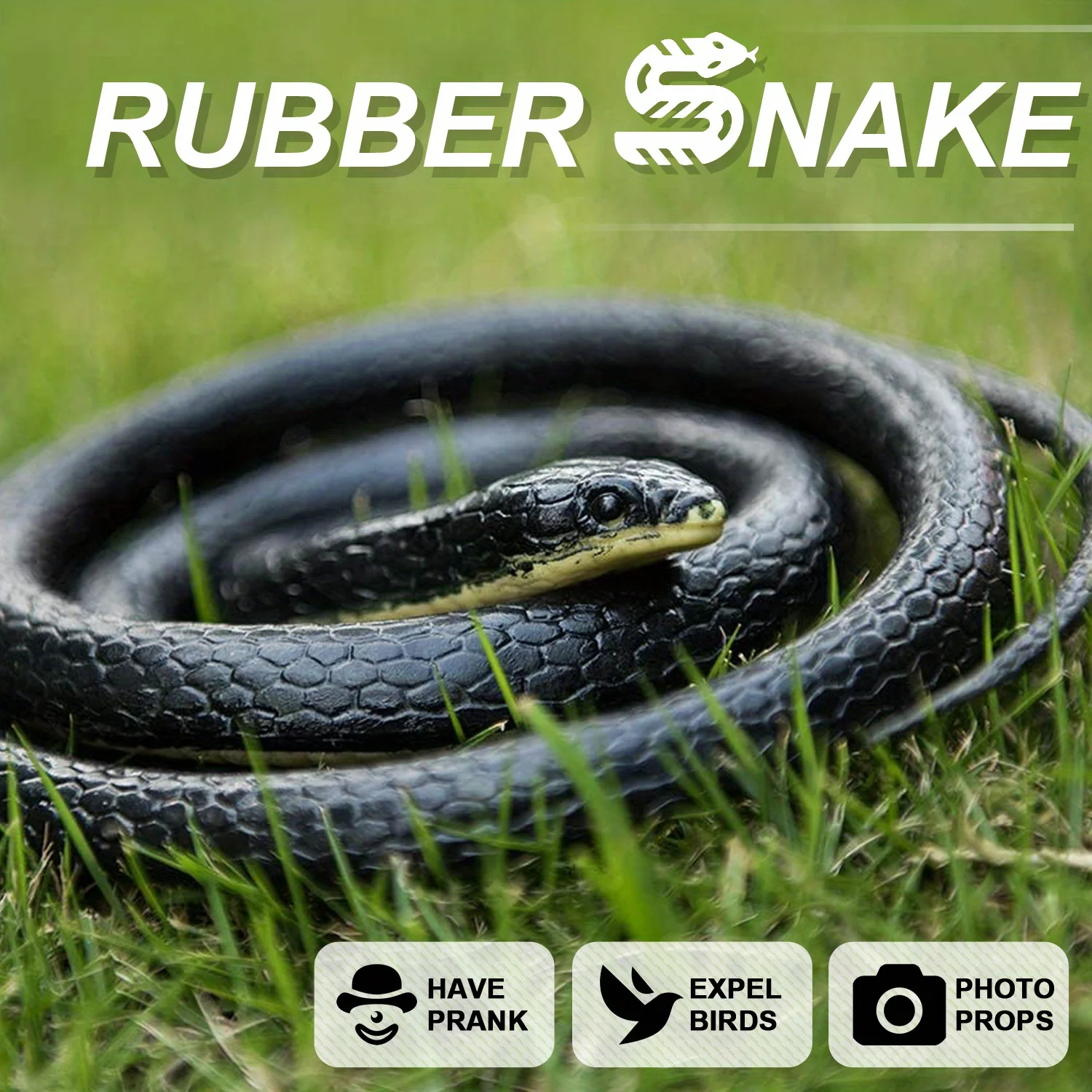 50 Inch Hyper-Realistic Rubber Snake Prank Toy - Scare Your Friends on ...