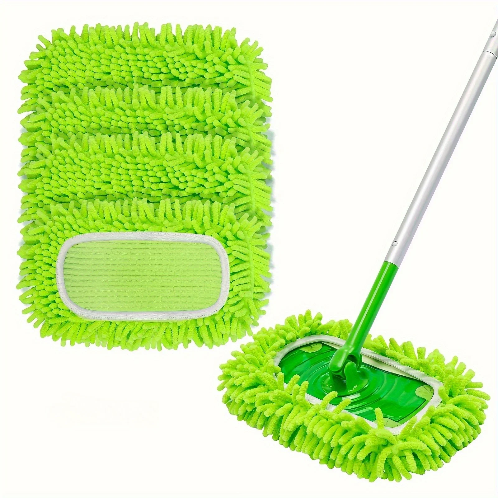 4pcs Reusable Chenille Mop Cloth Cover Highly Absorbent Soft Material ...