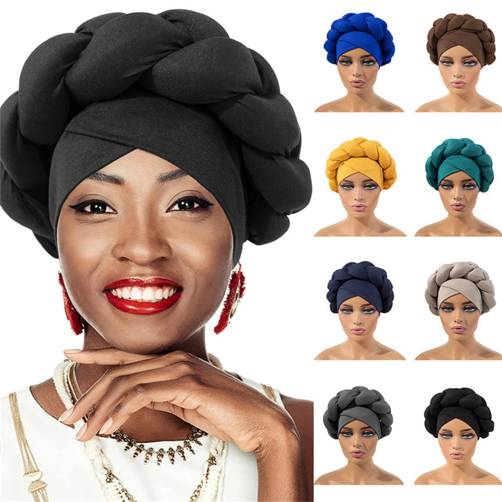 Boho-Braided-Turban-Hat-African-Turbans-For-Women-Headwraps-For-Black ...