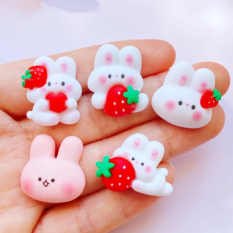 10Pcs New Mini Cute Rabbit Flat Back Resin Scrapbooking DIY Jewelry ...