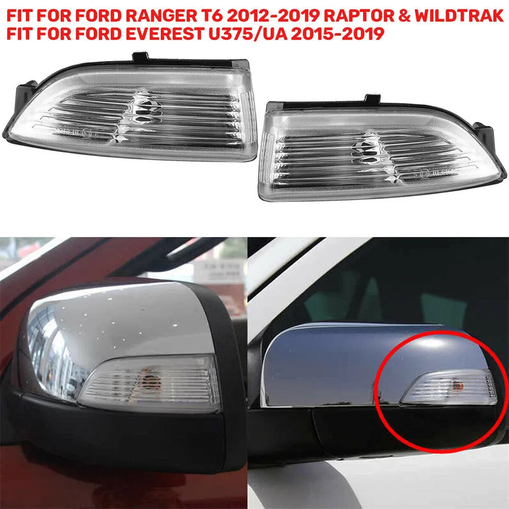 1-Pair-Side-Wing-Mirror-Indicator-Lens-Cover-For-Ford-Ranger-Raptor ...