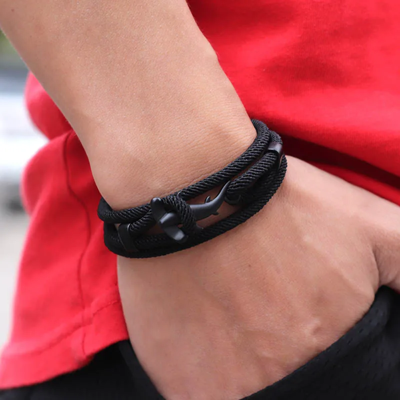 New-Marine-String-Bracelet-For-Men-Sliding-Adjustable-Multilayer-Rope ...