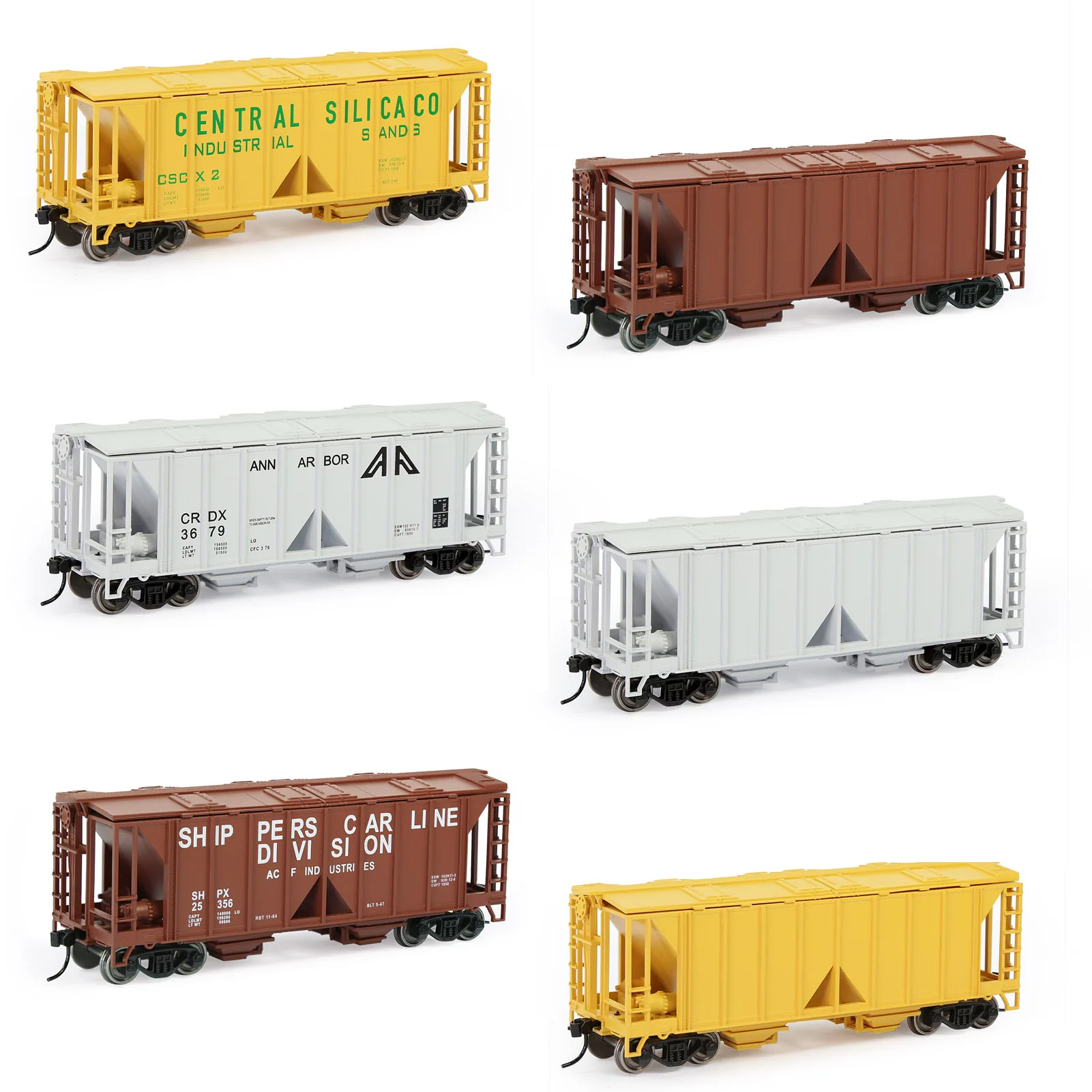 Evemodel-Wagon-1-Unit-HO-Scale-2-Bay-Covered-Hopper-Car-1-87-Model ...