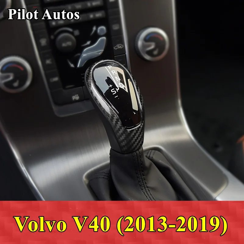 Genuine-Carbon-Fiber-Car-Gear-Shift-Knob-Cover-Trim-Sticker-For-Volvo ...