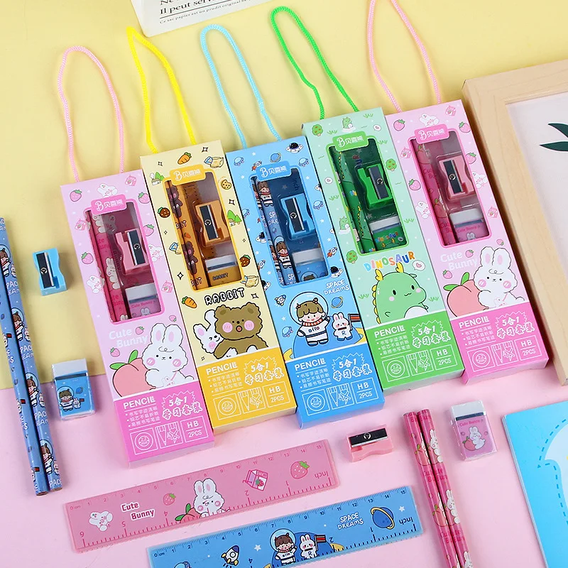 2024-Stationery-Set-Creative-Cute-Handheld-Stationery-Set-Cartoon-Cute ...