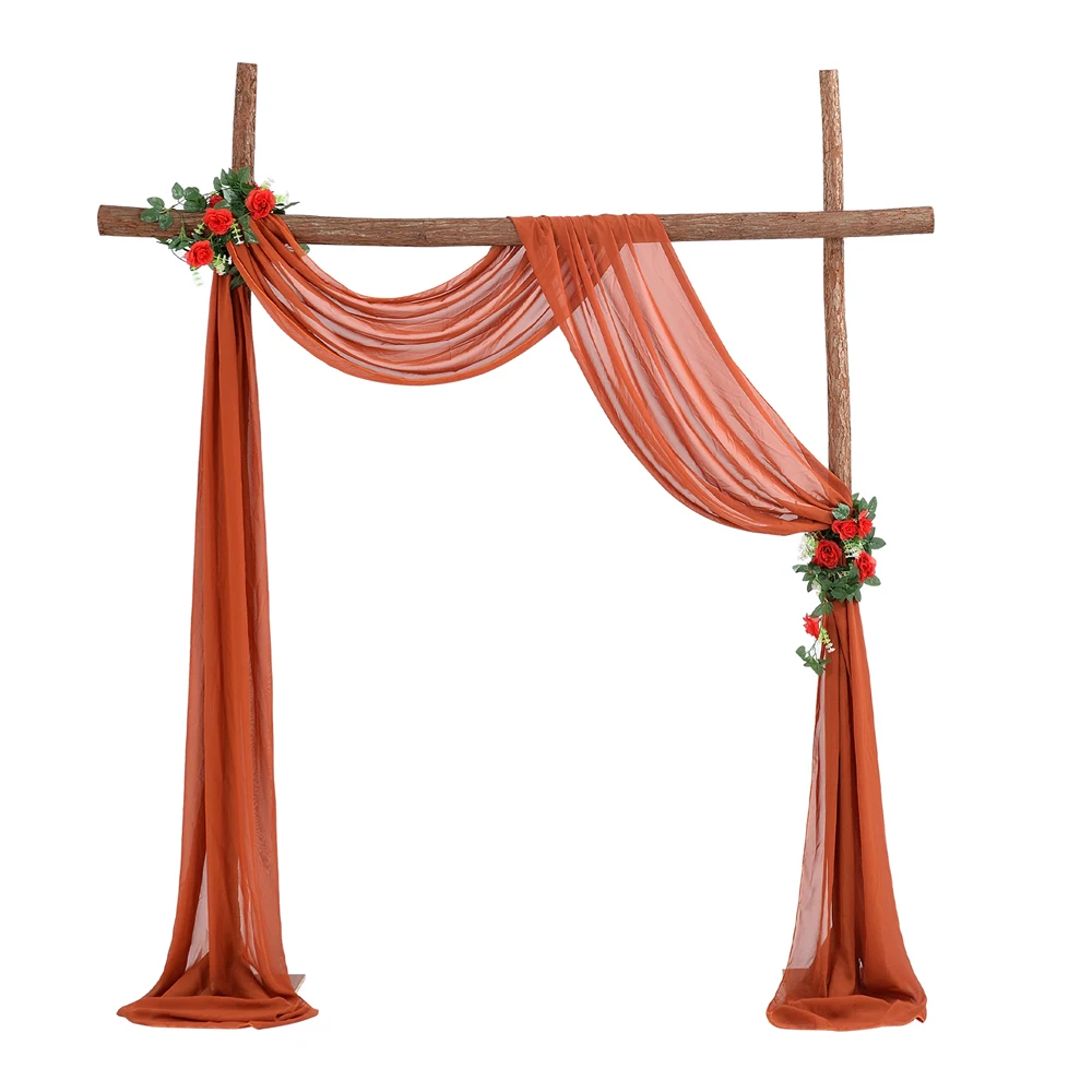 70X550cm-Rust-Chiffon-Wedding-Arch-Draping-Fabric-Terracotta-Solid ...