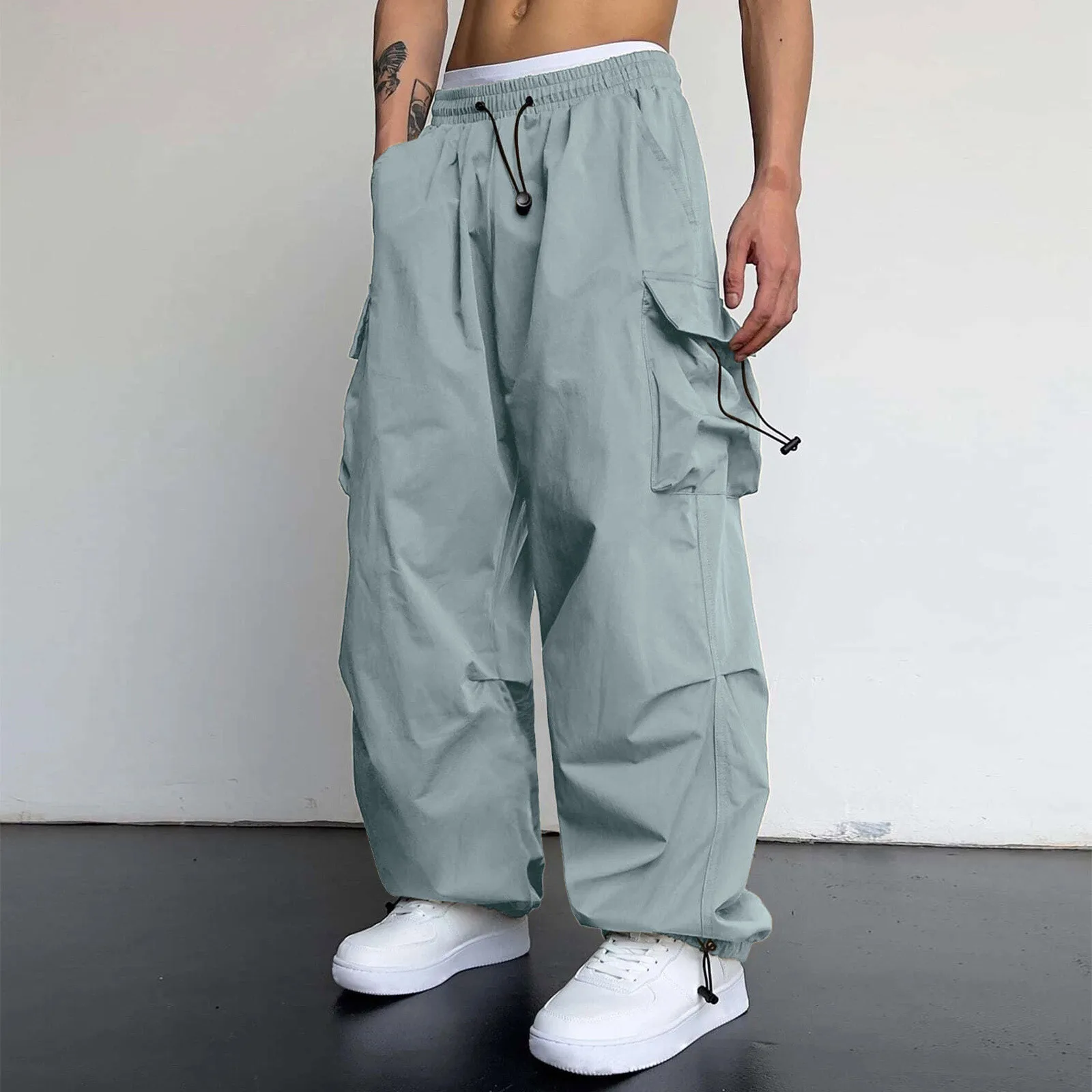 Pantalones-Baggy-Hombre-Y2k-Pants-Oversized-Cargo-Parachute-Pants-Men ...