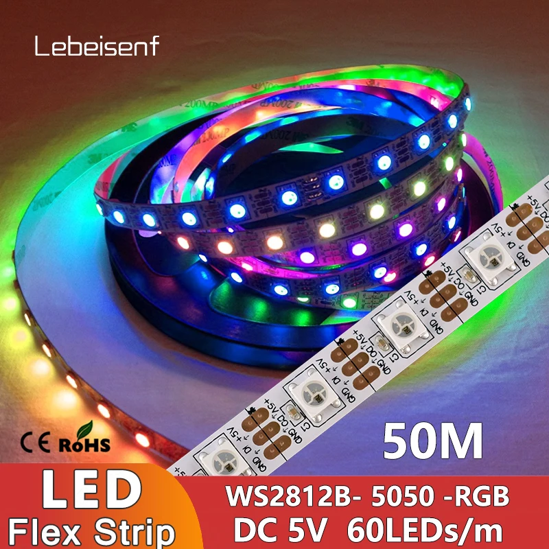 Super Bright Led Strip 1M-5M Ultra-Bright WS2812B Addressable RGB LED ...