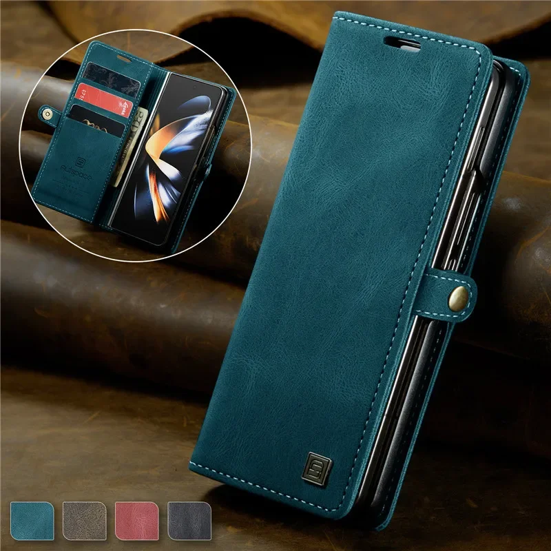 Retor Magnetic Leather Wallet Card Slots Phone Case for Samsung Galaxy ...