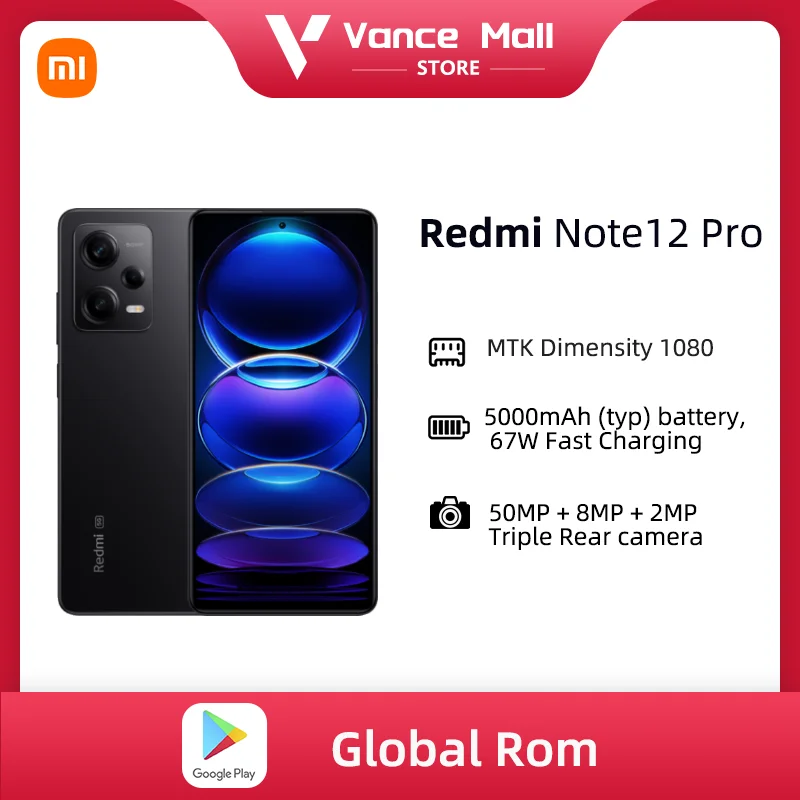 Global ROM Xiaomi Redmi Note 12 Pro 5G Smartphone MTK Dimensity 1080 ...