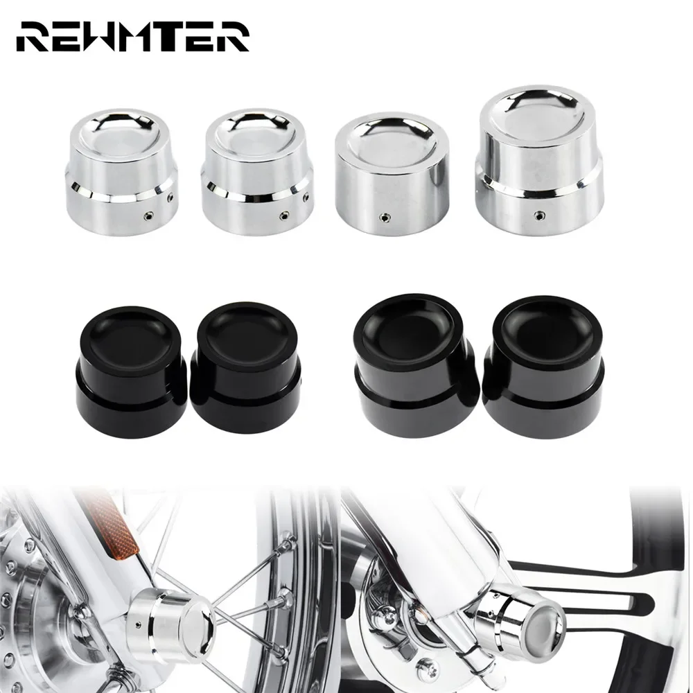 Motorcycle-Front-Rear-Axle-Nut-Covers-Caps-Aluminum-Black-Chrome-For ...