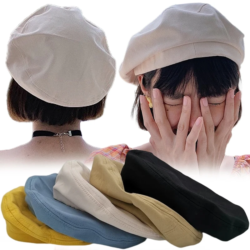 Cotton Berets Solid Vintage Spring Summer French Octagonal Forward ...