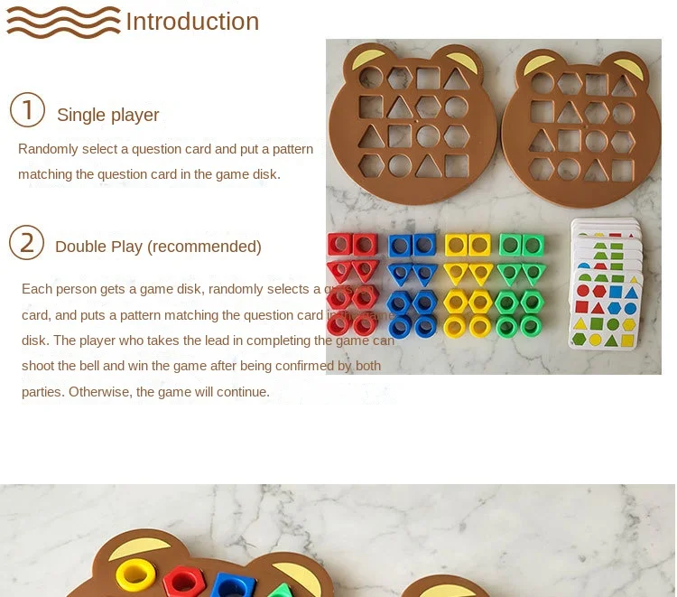 Jeu de Puzzle Montessori pour Enfant de 2 à 3 Ans Forme Géométrique ...
