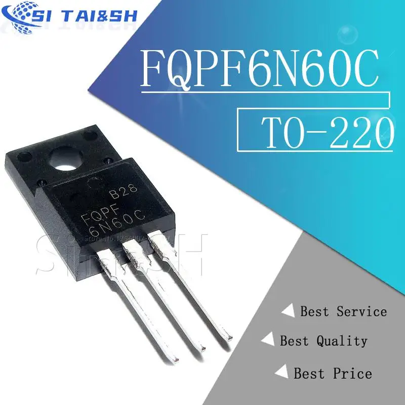Transistor-canal-N-6N60C-6N60-MOSFET-600V-6A-10-pi-ces-lot-TO-220F ...
