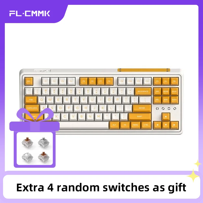 FL·ESPORTS CMK87 Single-Mode-Three-Mode Full-Key Hot Swap 87-Key 2.4G ...