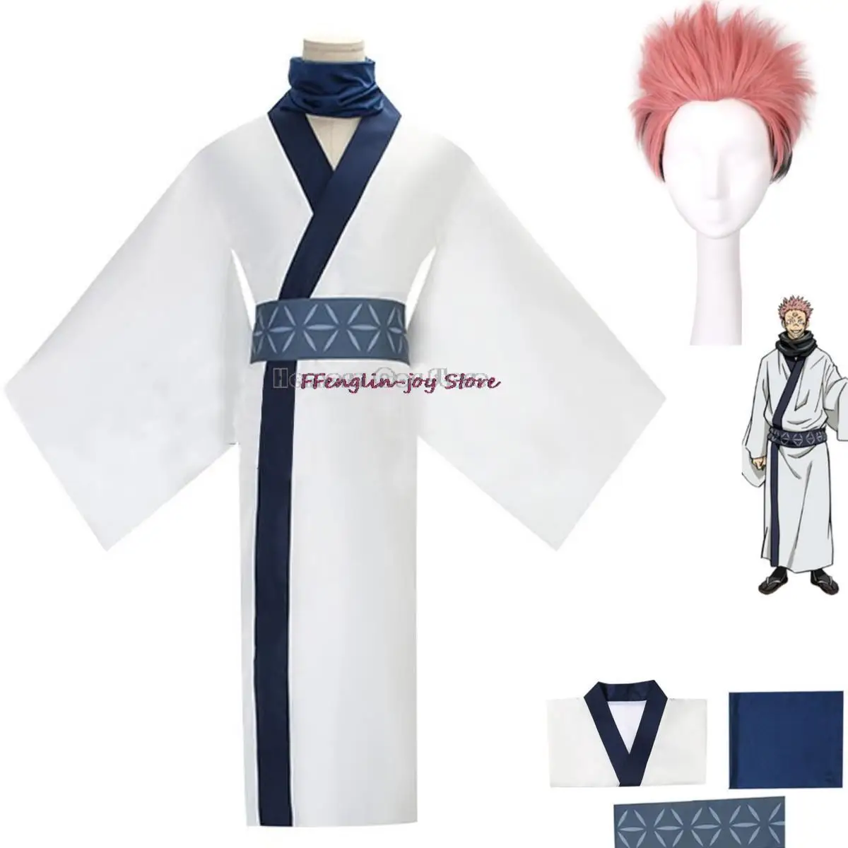 Anime-Jujutsu-Kaisen-Ryomen-Sukuna-Cosplay-Costume-Wig-Japanese-White ...