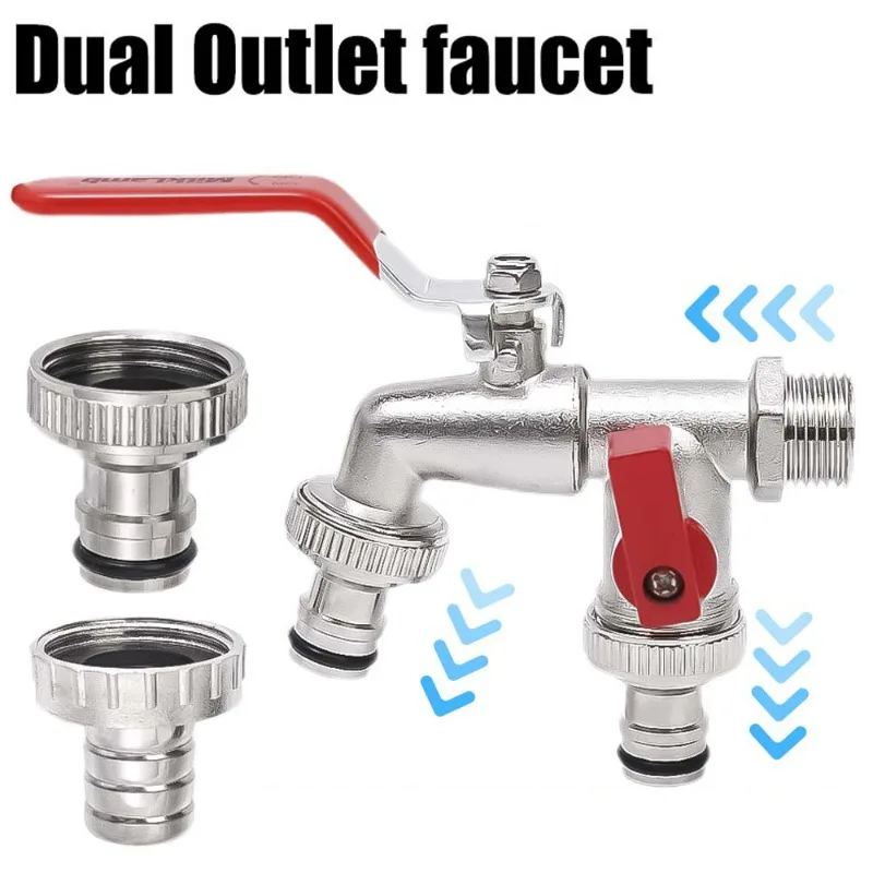 1-2-3-4-Double-Head-Water-Faucet-Double-Outlet-Splitter-Connector ...