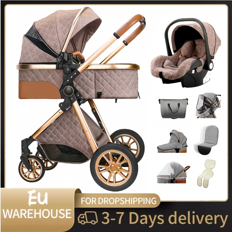 Luxurious-Baby-Stroller-3-in-1-Portable-Travel-Baby-Carriage-Folding ...