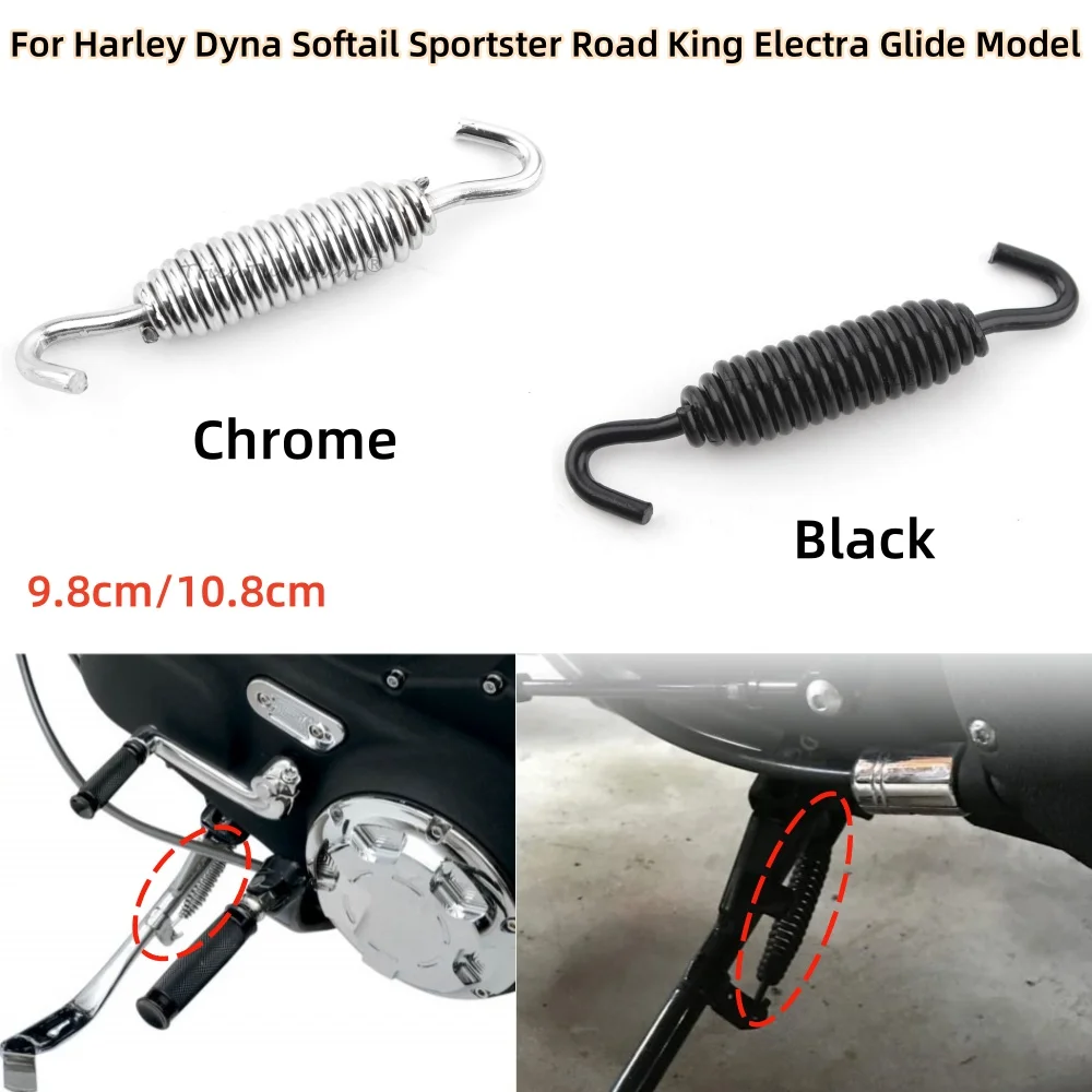 Motorcycle-Stainless-Steel-Side-Stand-Kickstand-Spring-For-Harley ...