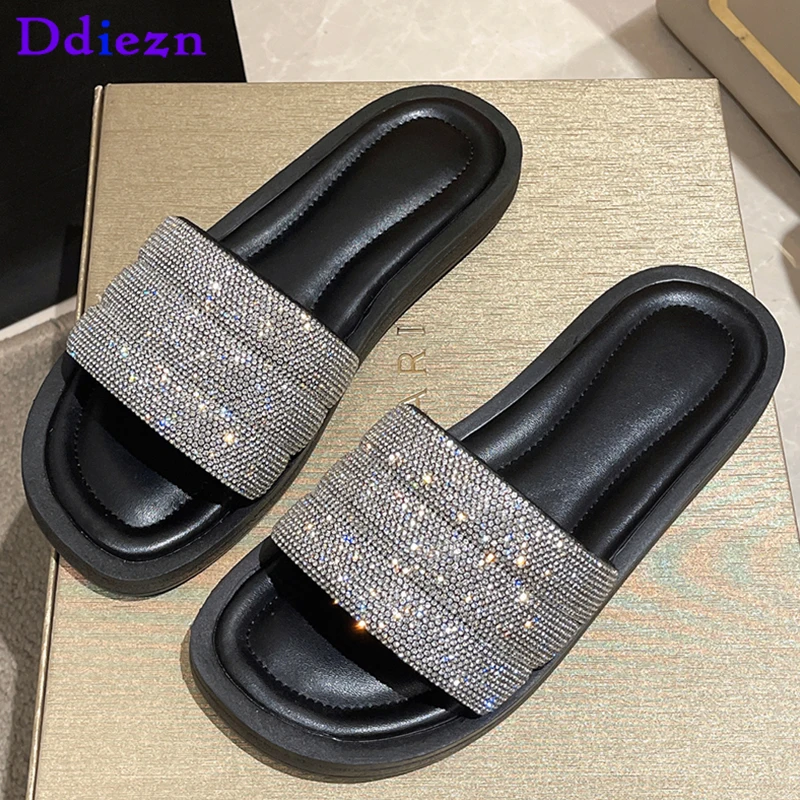 Slippers-Women-Flats-Shoes-Luxury-Diamond-Sandals-Casual-Female ...