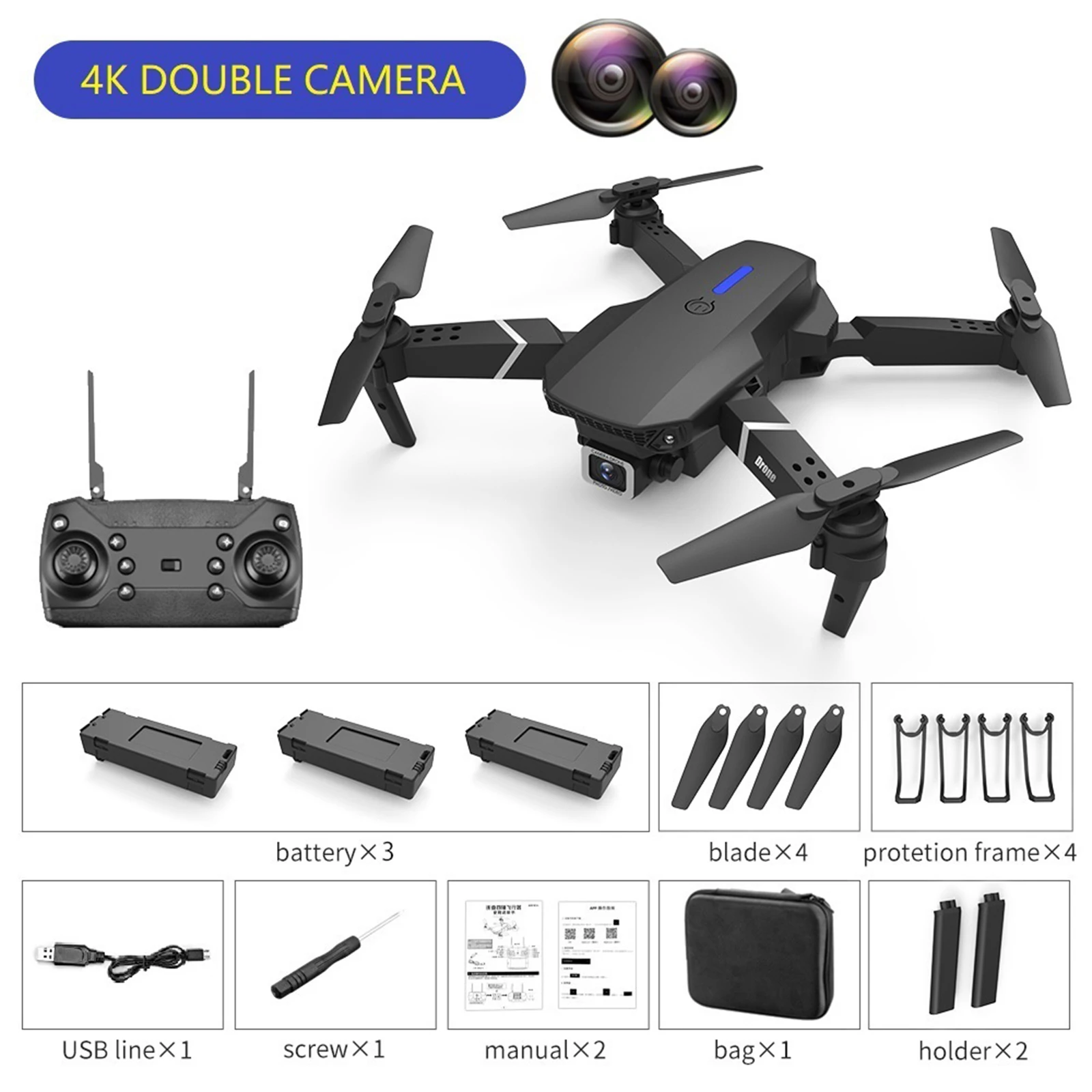 E88PRO-Drone-Remote-Control-Four-Axis-RC-Quadcopter-Foldable-Fixed ...