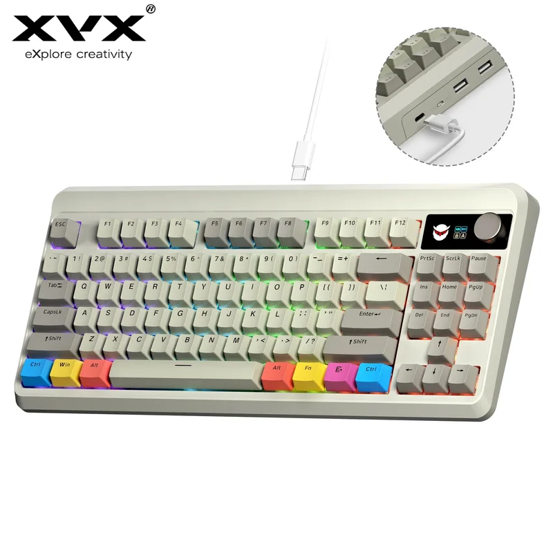 XVX-M87-Pro2-Hub-Design-Smart-Color-OLED-Dispaly-Hot-Swappable-Switch ...